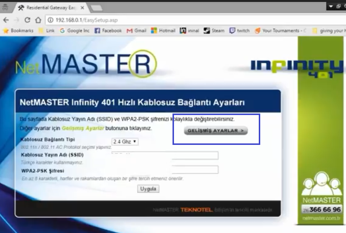 NetMaster İnfinity 401 Modeminde Port Açma Resimli Anlatım | MODEM PORT ...